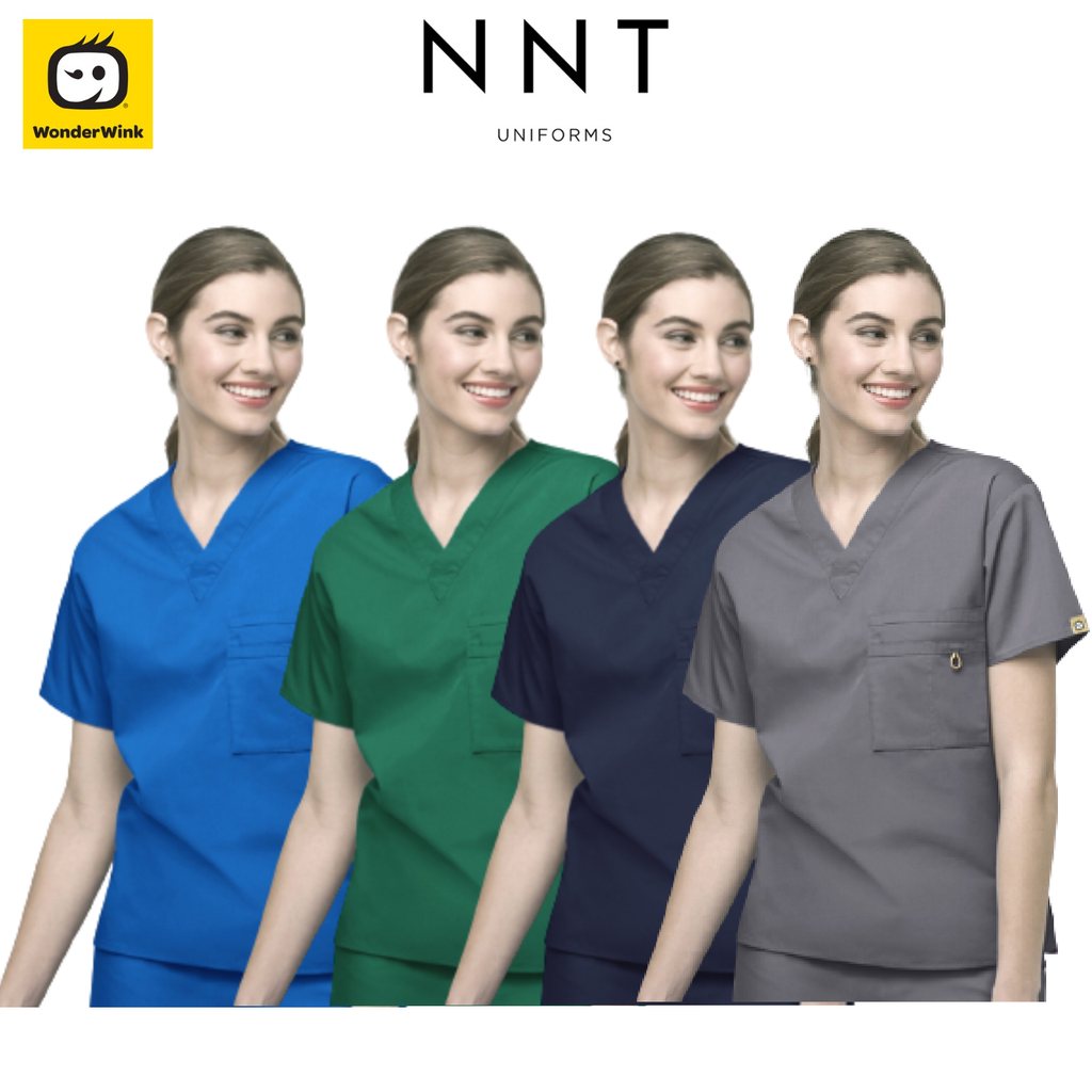 NNT Unisex Wonderwink Alpha Scrub Top Relaxed Fit Work Nursing Hospita ...